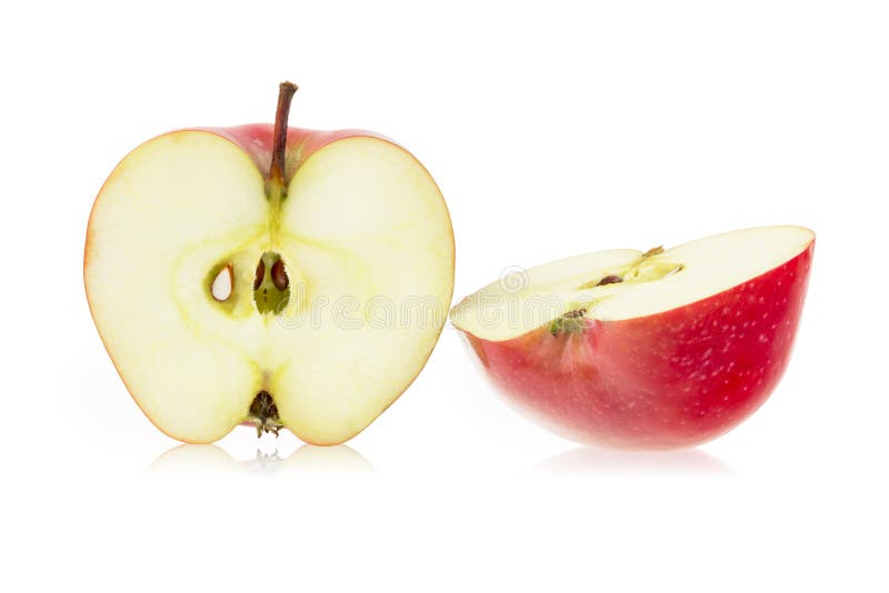 Red Apple Cut Two Parts Stock Photos - Free & Royalty-Free Stock Photos ...