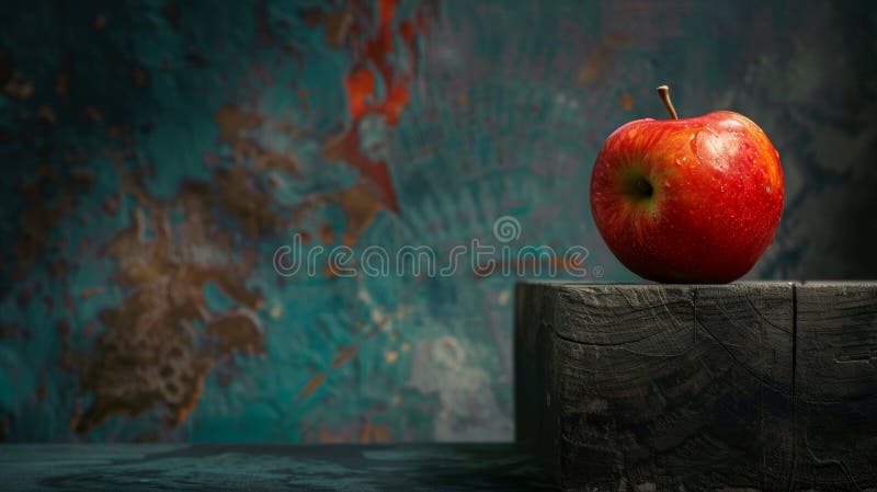 Red Apple on Dark Artistic Background Stock Image - Image of visual ...