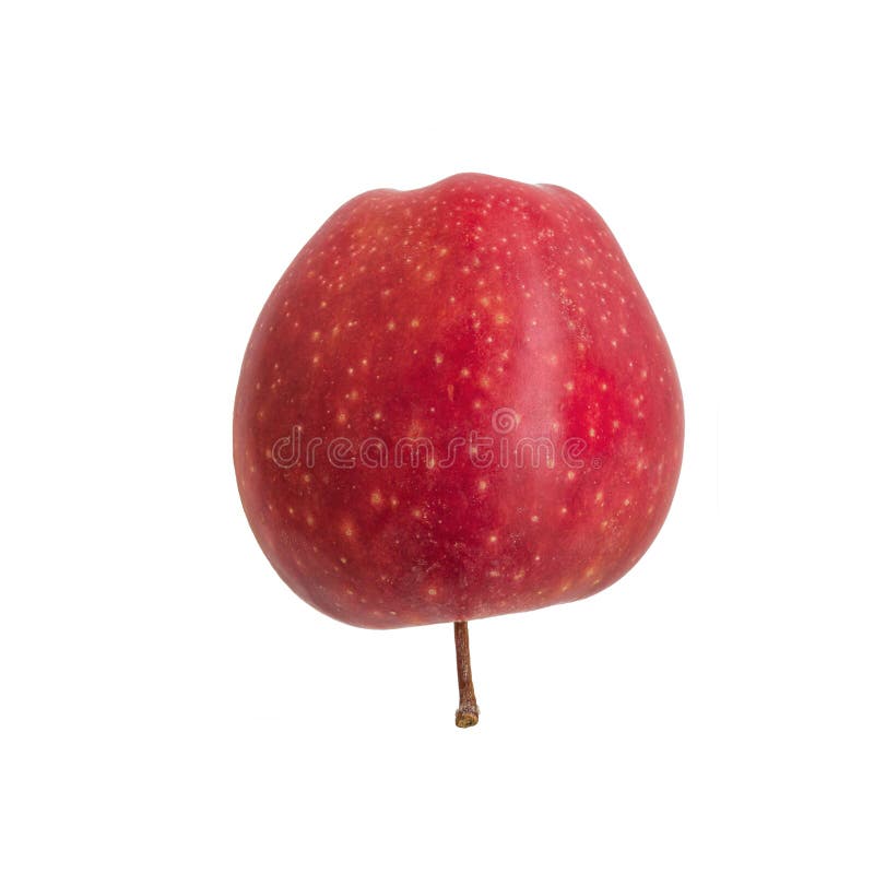 Red Apple with Dots Isolated on White Background, Side View, There is ...