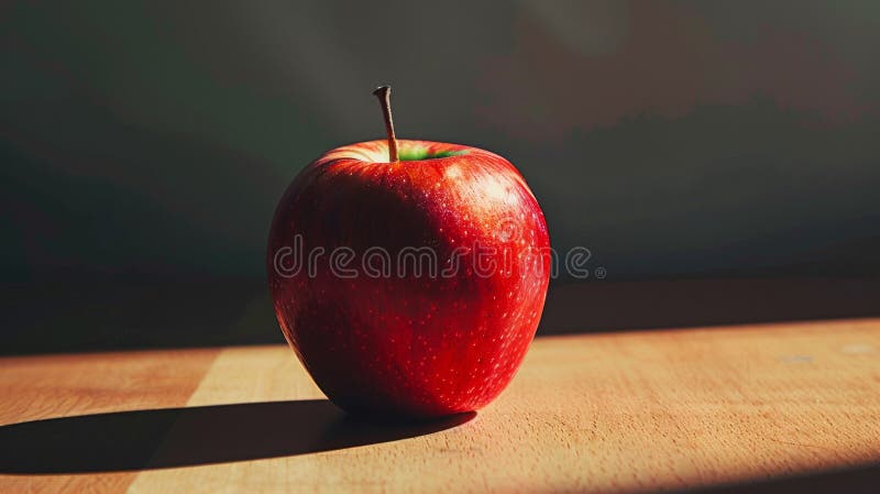 Red Apple in Dramatic Lighting Stock Image - Image of contrast, fresh ...
