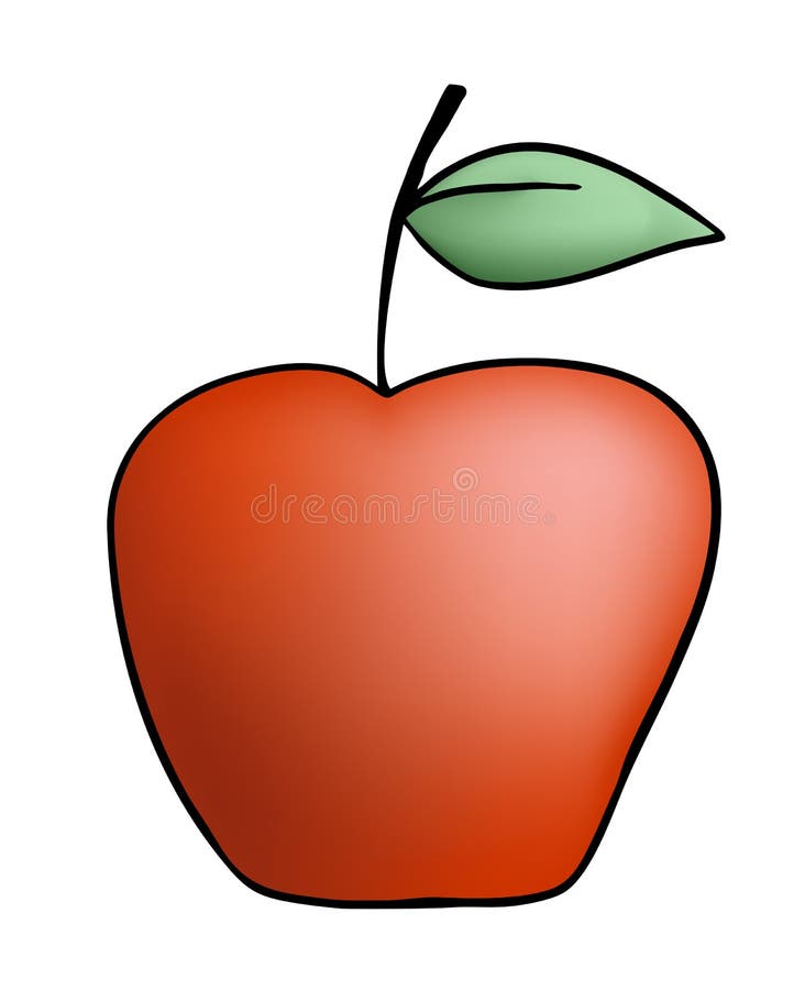 Red apple draw stock vector. Illustration of delicious - 52353498
