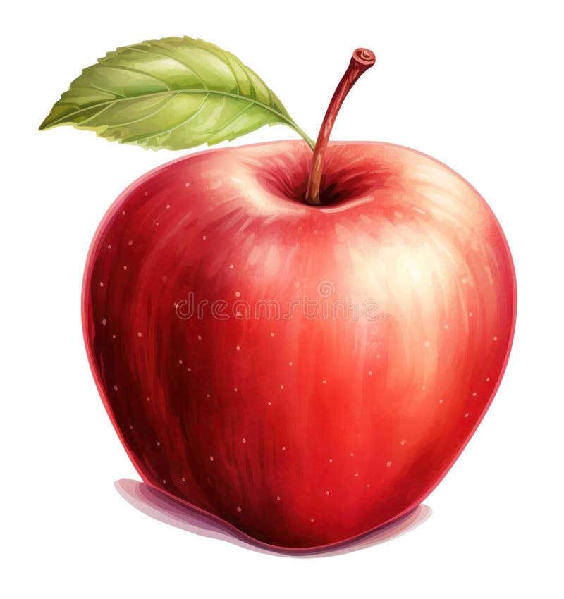 Red Apple Drawing on Transparent Background in PNG Format, Perfect for ...