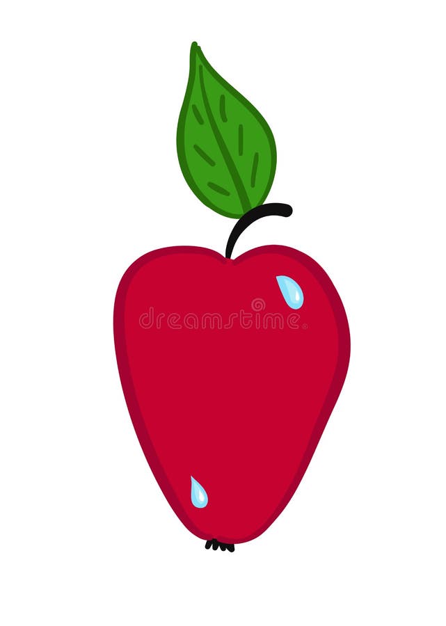 Red apple with drops stock vector. Illustration of icon - 193754835