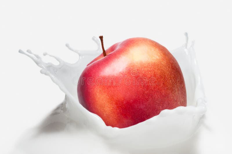 Red Apple Falling into Splashing Stock Image - Image of food, nutrition ...