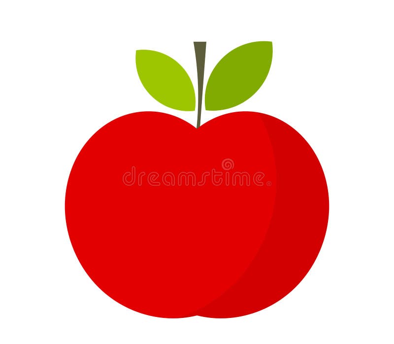 Red Apple, Flat Design Icon Stock Vector - Illustration of organic ...