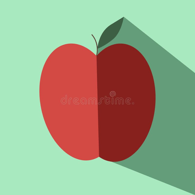 Red Apple Flat Vector Icon stock illustration. Illustration of ...