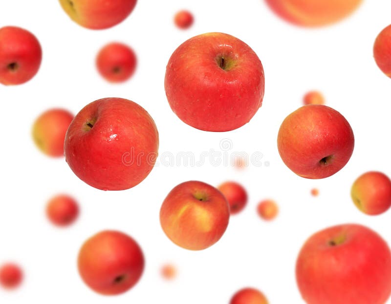 Red Apple Floating stock photo. Image of stems, snack - 71839188