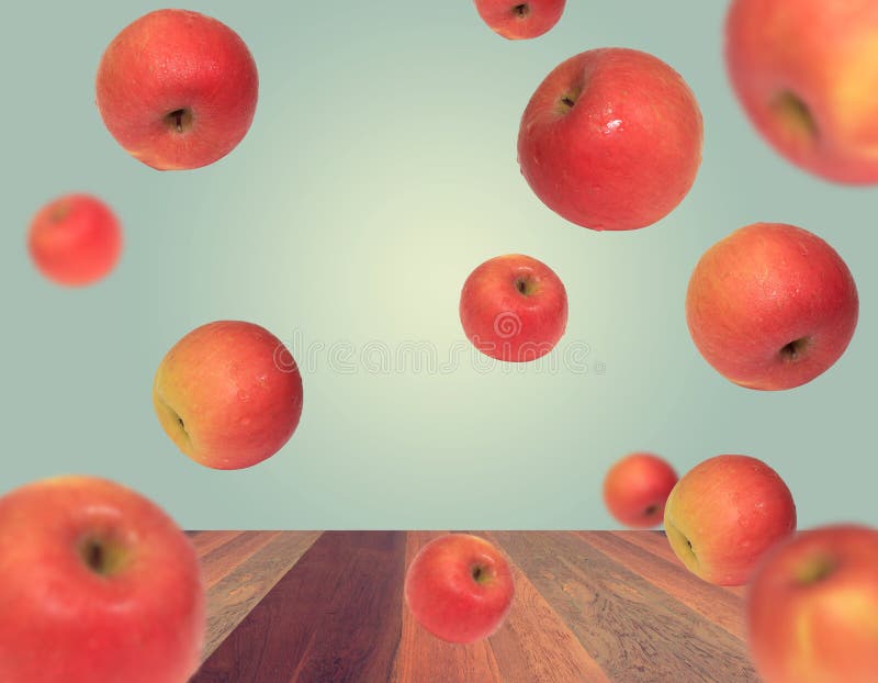 Red Apple Floating stock photo. Image of stems, snack - 71839188