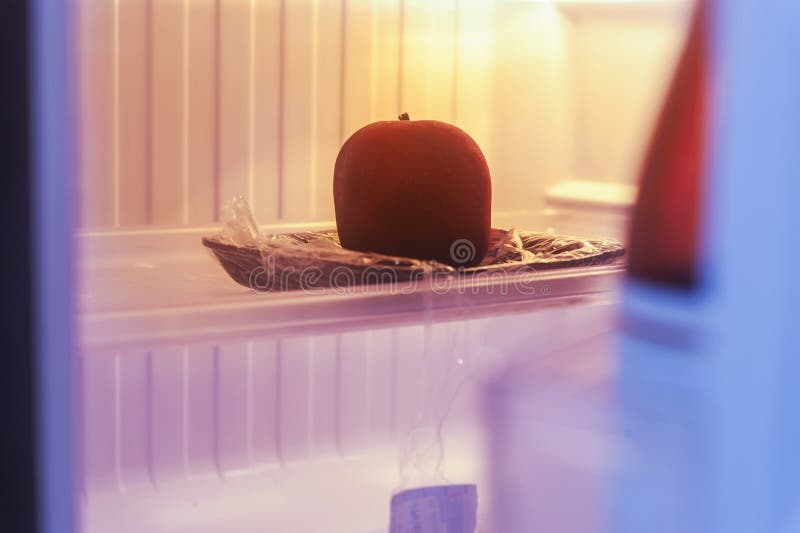 Red Apple in Fridge, Cold Storage Stock Photo - Image of freshness ...