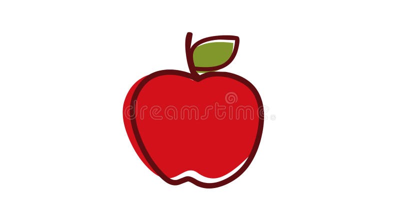 Red Apple Fruit Hand Drawn Animation Stock Video - Video of ripe ...