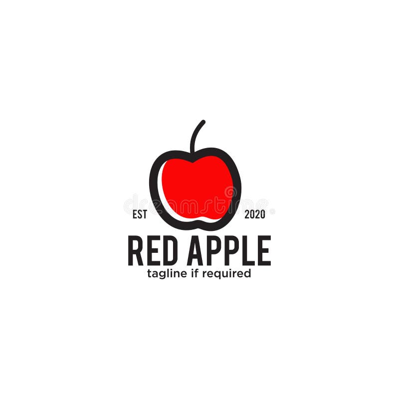 Red Apple Fruit Logo Design Template Stock Vector - Illustration of ...