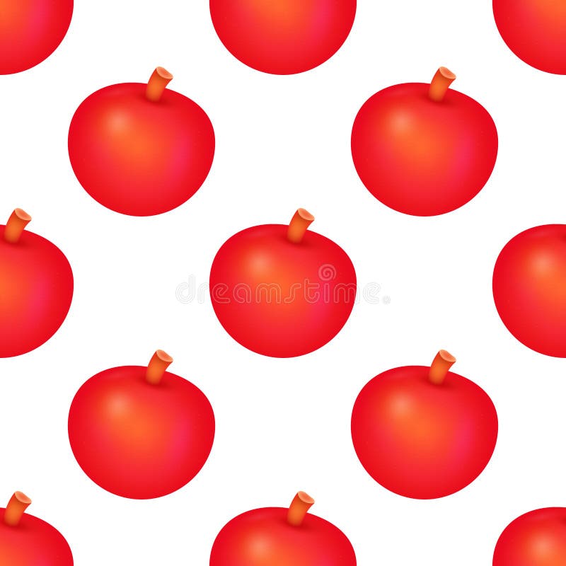 Red Apple Fruit Seamless Pattern Background Vector Stock Vector