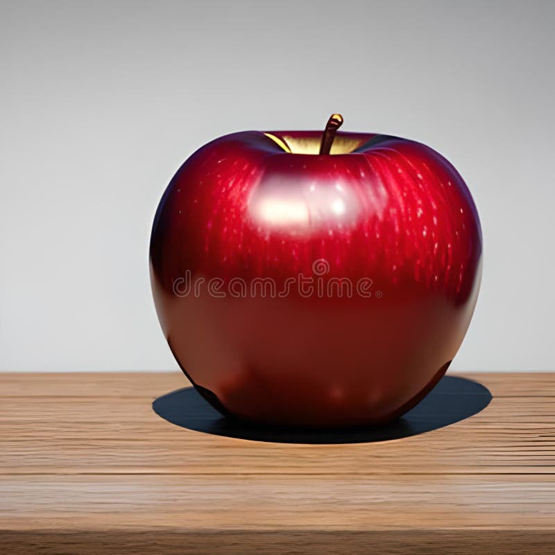 Red Apple Fruit on the Table Stock Illustration - Illustration of organ ...