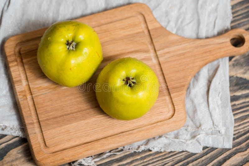 Red Apple Fruit, on Wooden Table Stock Image - Image of calories, apple ...