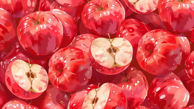 Red apple fruits seamless stock photo. Image of nature - 322865758