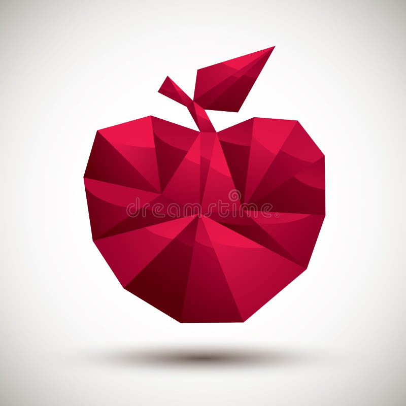 Apple Rendered In A Geometric Style Stock Vector - Illustration of ...