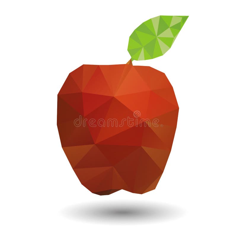Red apple geometric shape. stock vector. Illustration of concept - 33073700