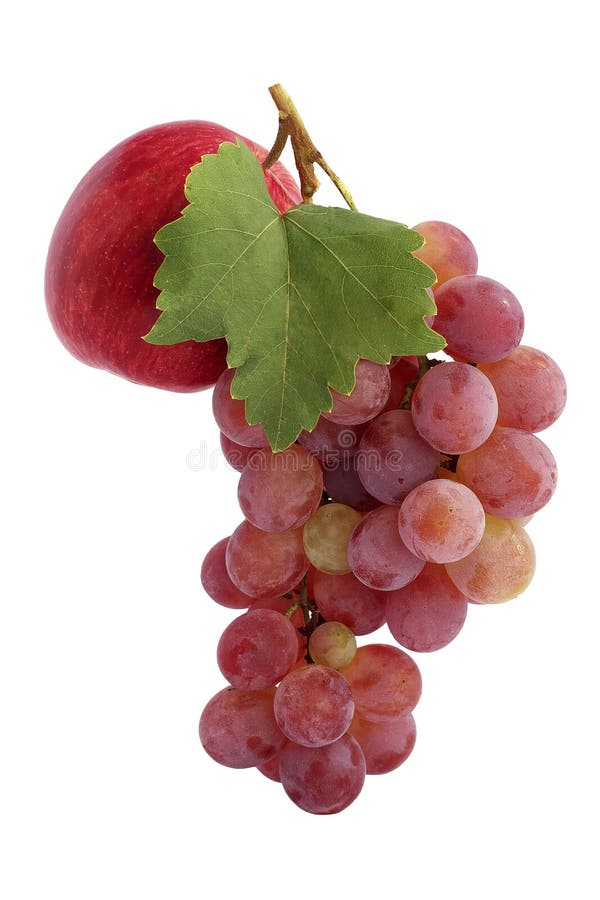 Red apple and grapes stock image. Image of light, multi - 33890579