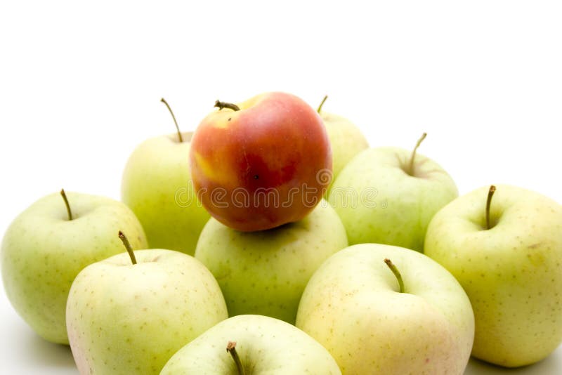 Red apple on green apples stock photo. Image of healthy - 23086784