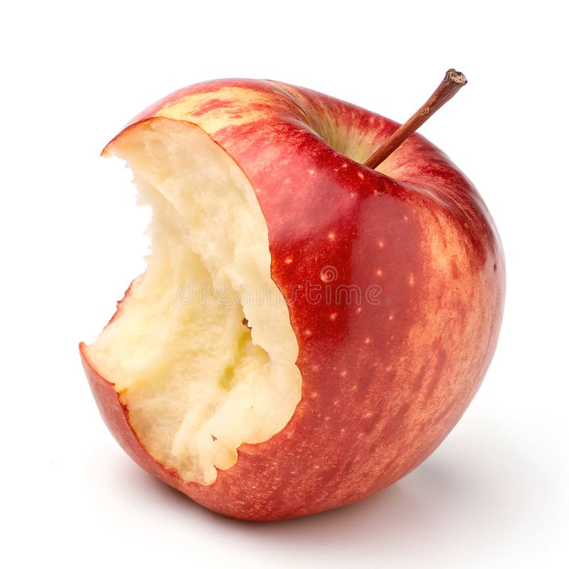 Red Apple â€ Half Eaten Isolated Stock Illustration - Illustration of ...