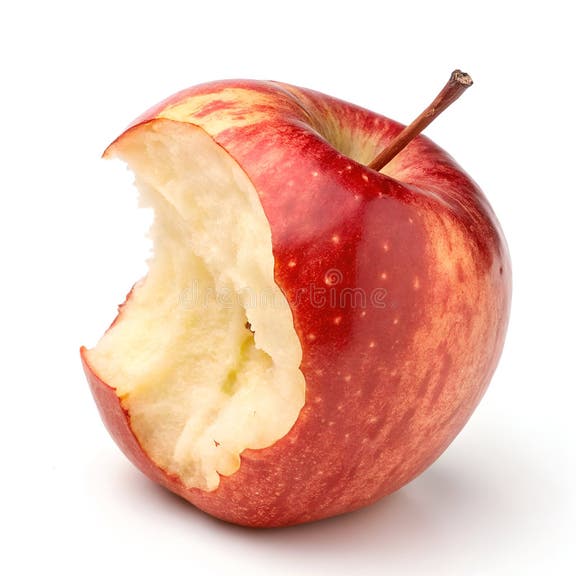 Red Apple â€ Half Eaten Isolated Stock Illustration - Illustration of ...