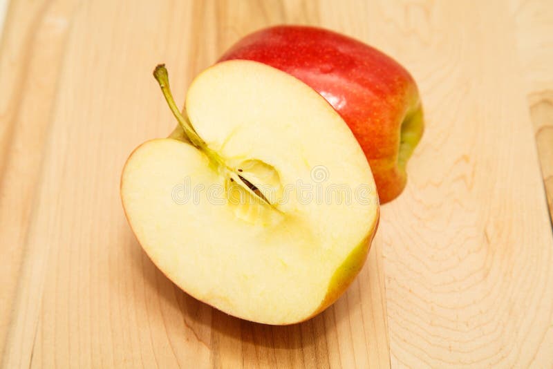 Red Apple in Half Horizontal Stock Photo - Image of fruit, fresh: 30504016