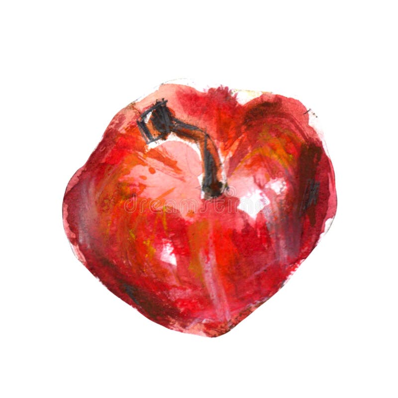 Red apple stock illustration. Illustration of drawing - 180443363