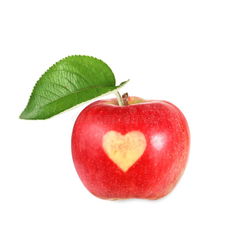 Apple with heart shape stock image. Image of concept - 21263773