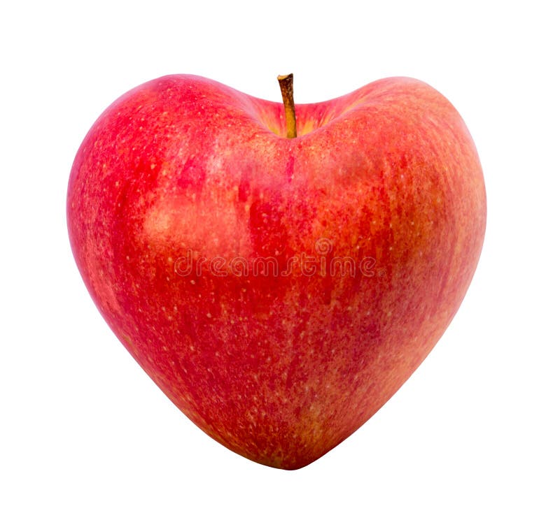 Heart Shaped Red Apple Decoration In White #2 Stock Photo - Image of ...