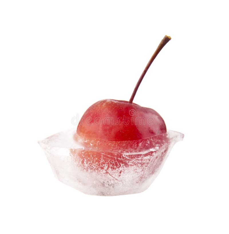 Red Apple in Ice Isolated on White Background Stock Image - Image of ...