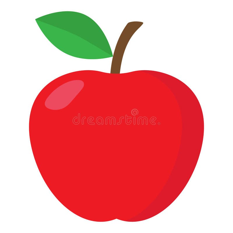 Red Apple Icon. Vector Illustration Isolated on White Background Stock ...