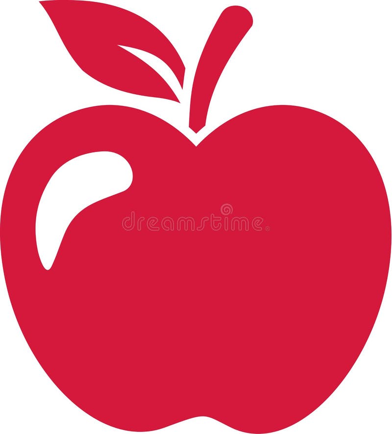 Red Apple icon stock vector. Illustration of vector - 107166131