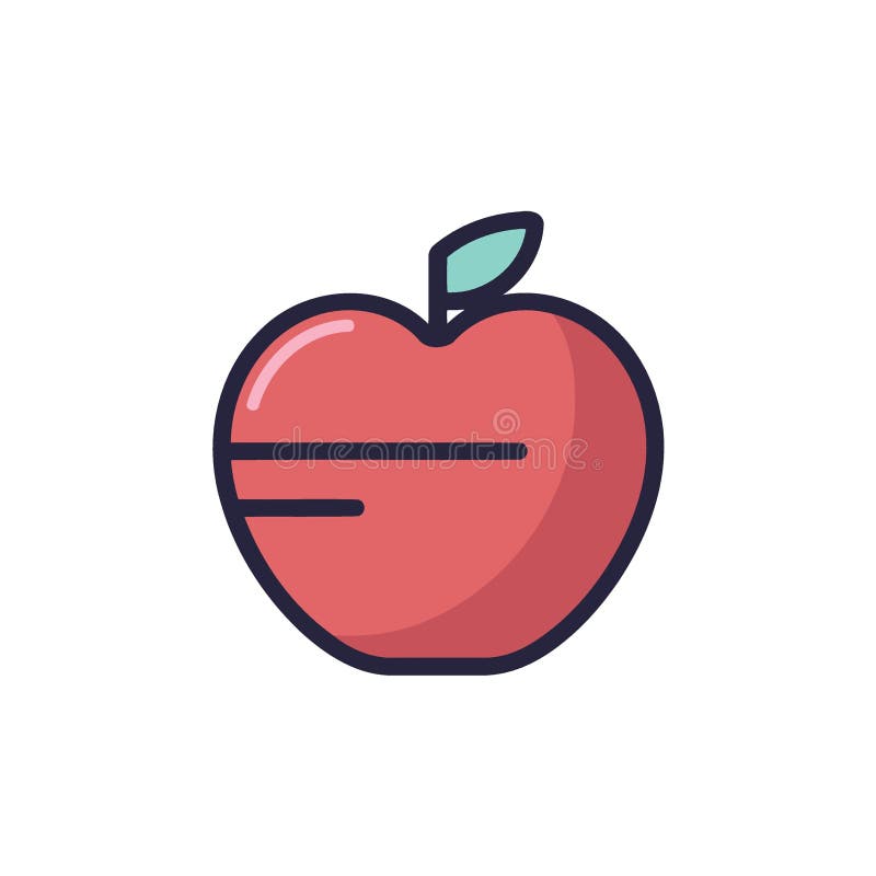 Red apple icon or logo stock vector. Illustration of icon - 274861117