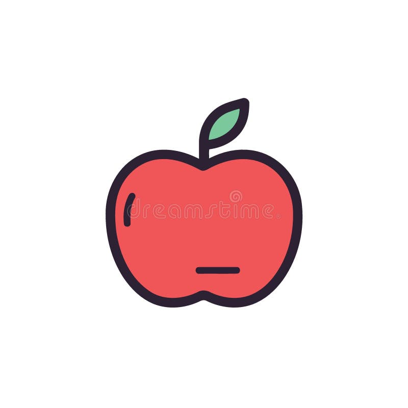 Red apple icon or logo stock vector. Illustration of symbol - 274861122