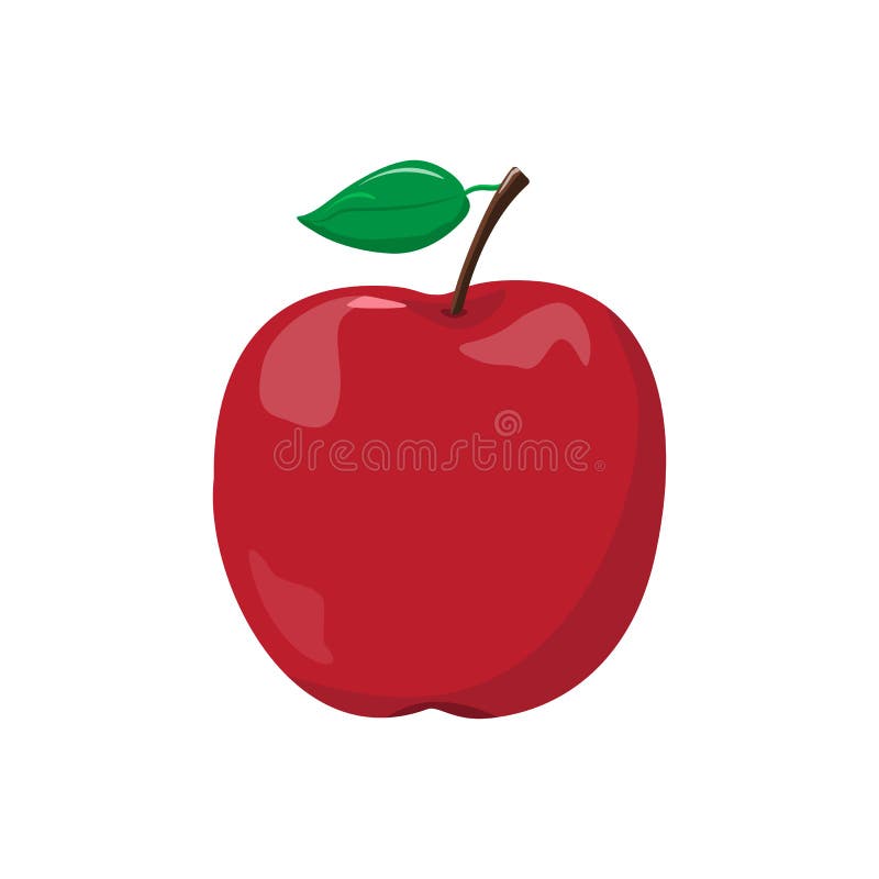 Red Apple Icon stock vector. Illustration of healthy - 113227356