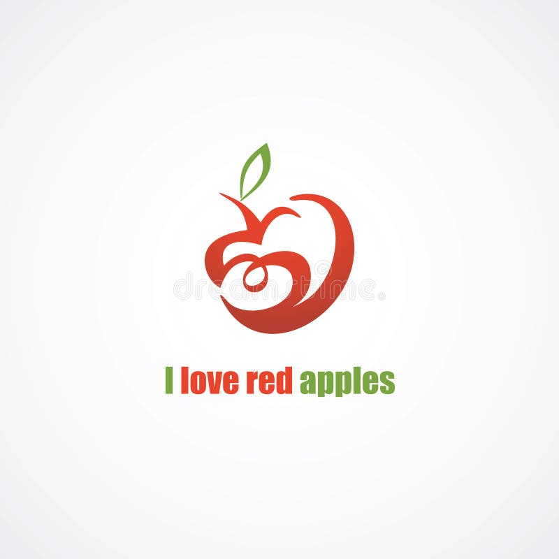 Fresh Red Apple Fruit Vector Logo Design Stock Illustration ...