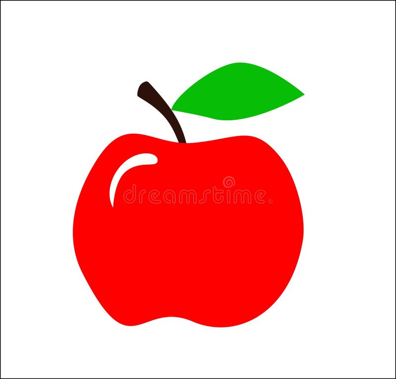Red apple icon vector stock vector. Illustration of fruit - 305131032