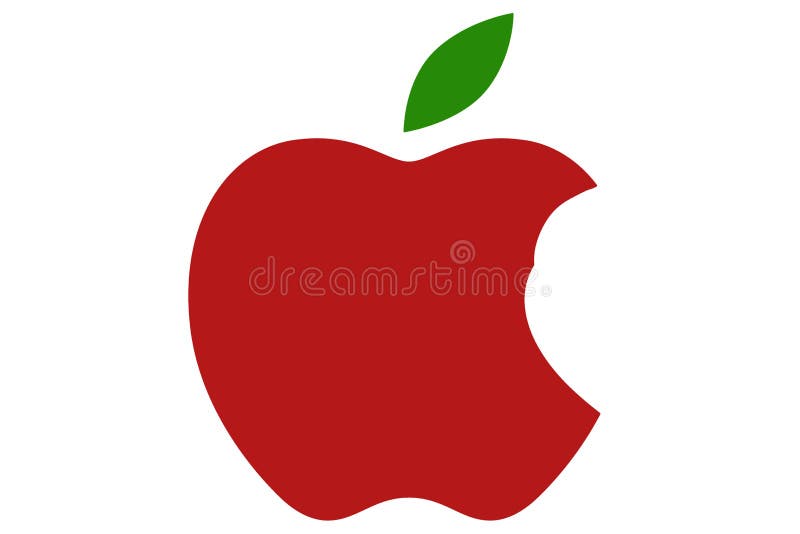 Red Apple Illustration Logo on White. Editorial Photography - Image of ...