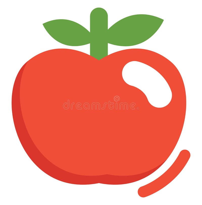 Red apple, icon stock vector. Illustration of graphic - 261070294