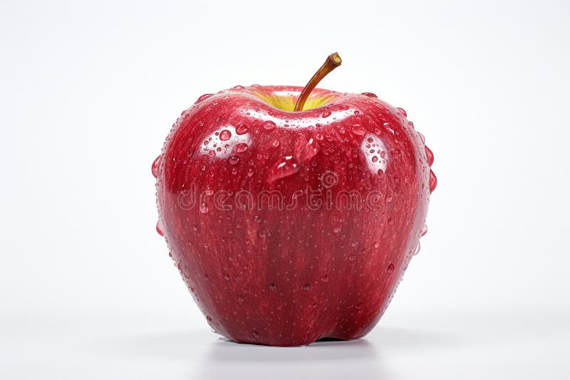 A Single Red Apple Placed on a Clean and Simple White Surface, Ideal ...