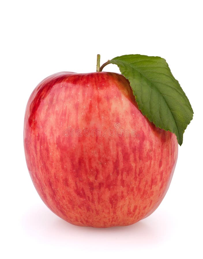 Red apple with leaf stock photo. Image of leaf, delicious - 80787786