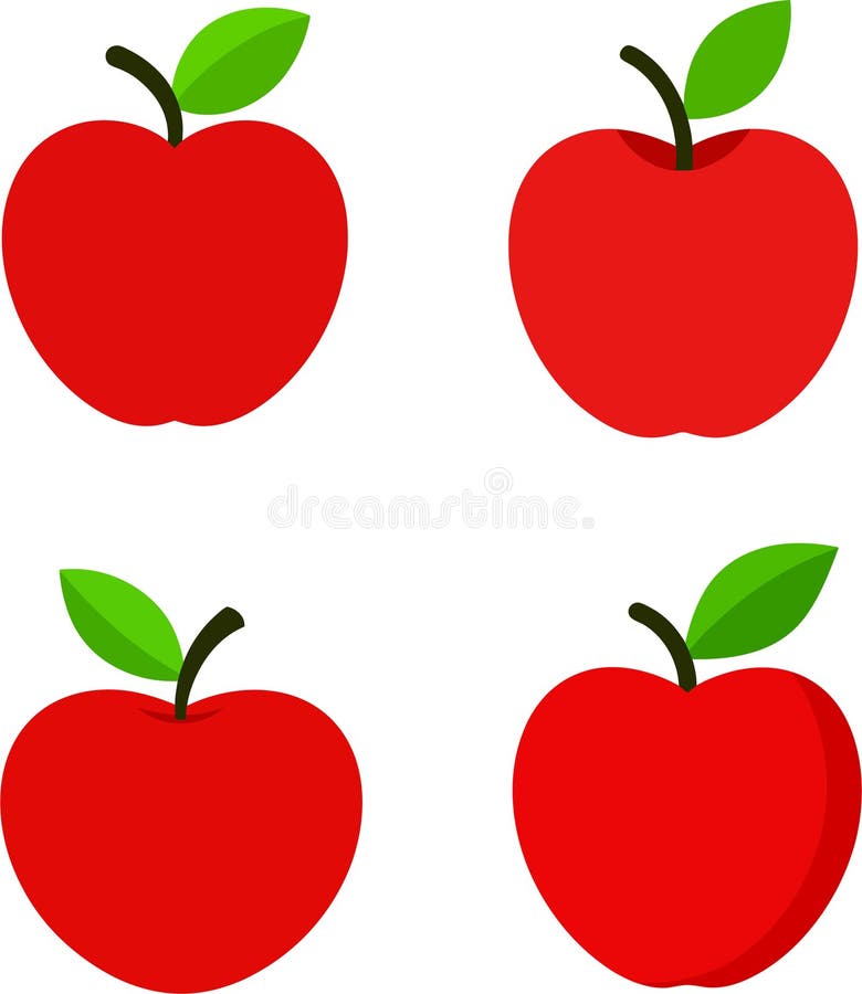 Red Apple with Leaf Vector Illustration Stock Illustration ...