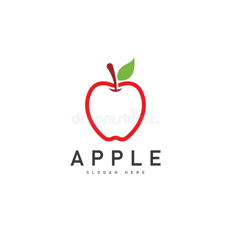 Red Apple Logo Vector Fruit Healthy Logo Design Icon Stock Illustration ...