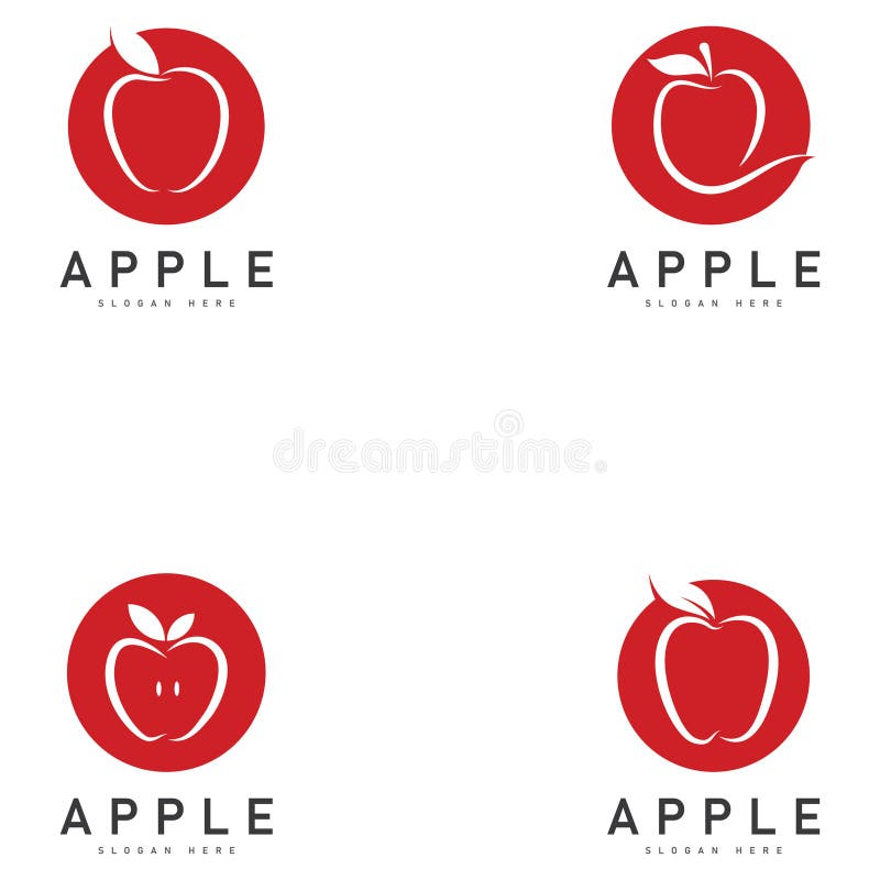 Red Apple Logo Vector Fruit Healthy Logo Design Icon Stock Illustration ...