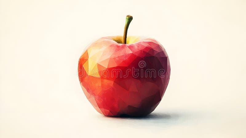Red Apple Low Poly Style stock illustration. Illustration of style ...
