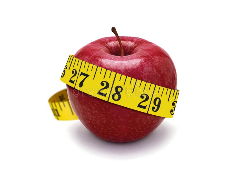 Apple and Tape Measure stock image. Image of green, food - 10028909