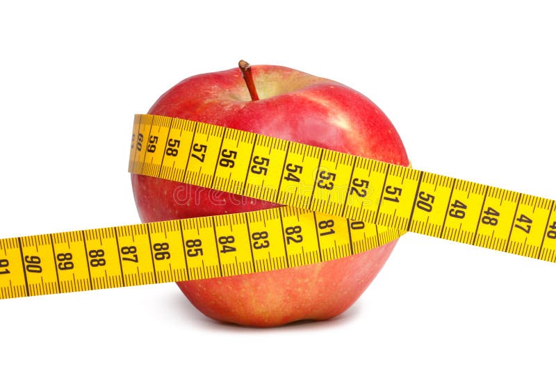 Apple and Tape Measure stock image. Image of green, food - 10028909