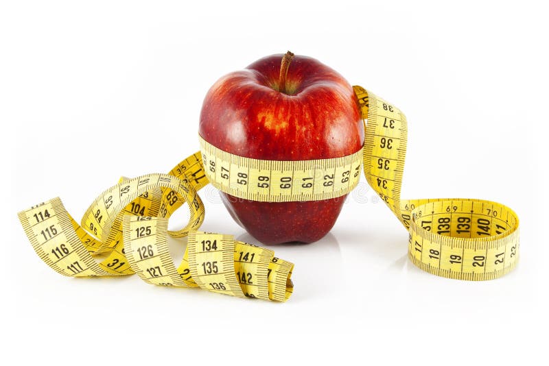 Apple Meter and Magnifying Glass Stock Image - Image of background ...