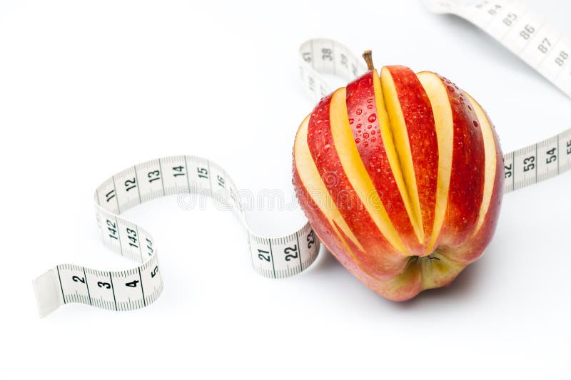 Red apple with meter stock photo. Image of food, numbers - 23754654