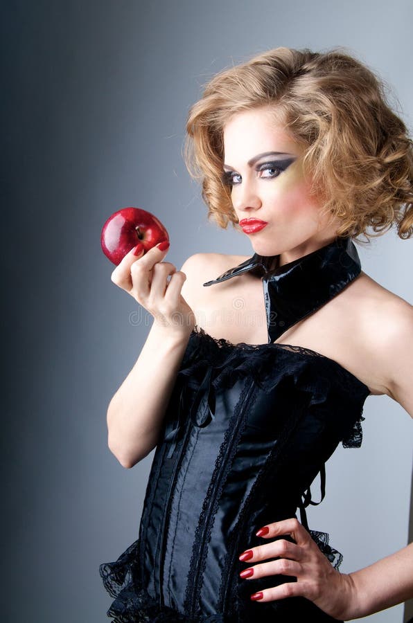 Model biting apple stock image. Image of biting, beautiful - 21779945